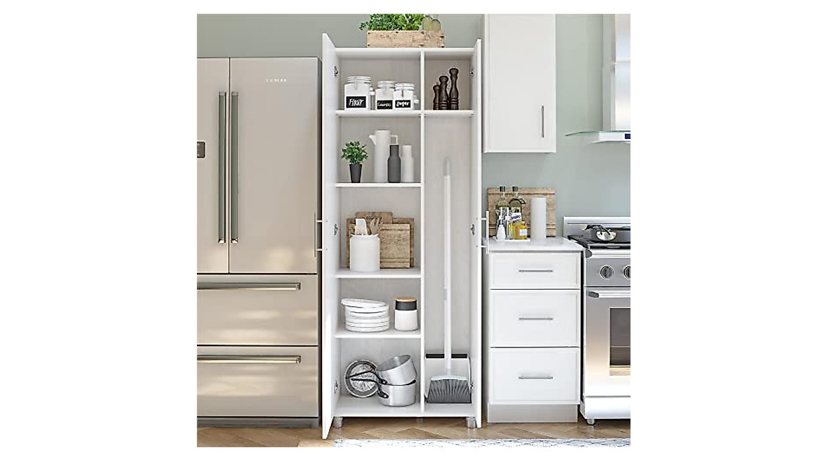 SystemBuild Evolution Camberly Tall Cabinet in Ivory Oak