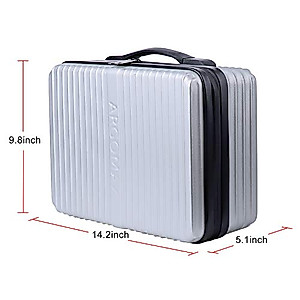JIESI Portable Cooler Bag, Cooler Box for Beer, Travel Cooler, Insulated Slim Cooler,Slim Iceless Cooler - Silver, Dimensions 14.2in x 9.8in x 4.7in (L x W x H)