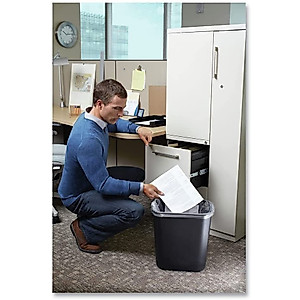 Rubbermaid Commercial Rubbermaid 295600BK Deskside Plastic Wastebasket, Rectangular, 7 gal, Black (2)