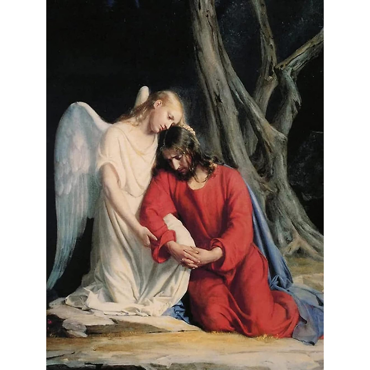 F-CANLAN Round Full Drill Diamond Painting Kit 5D Angel God Diamond Art Painting by Numbers Angel Wing Diamond Painting with Gem for Adult Beginner Jesus Diamond Painting Room Decor (12X16 inches)