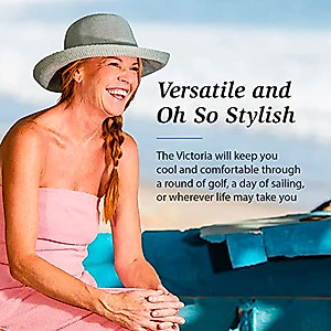 Wallaroo Hat Company Women’s Victoria Sun Hat – Packable Design and Adjustable Sizing for Medium Crown Sizes – Chic Style for Garden Parties, Beach Getaways and Outdoor Events (Mixed Camel)