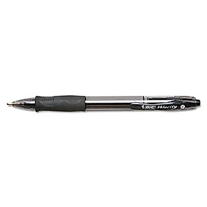 BIC Vlgb11bk Velocity Retractable Ballpoint Pen, Black Ink, 1.6Mm, Bold, Dozen