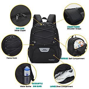 Hsmihair Youth Soccer Bag-Soccer Backpack & & Backpack for Football Volleyball Basketball,with Ball Compartment and Separate Cleat Training Package