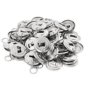 BEAMNOVA Metal Button Parts Supplies 100 Set of 58mm / 2.28 in (2-1/4 inch) Keychain Bottle Opener for Button Maker Machine