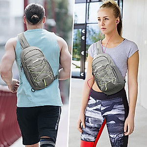 G4Free Sling Bag Backpack RFID Blocking Crossbody with Front Pocket Hiking Daypack Outdoor Chest Bag for Women Men Grey