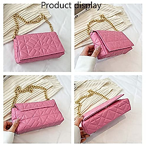 Ladies Shoulder Bag-Black Shoulder Bag Messenger Bag Lingge Chain Bag Small Square Bag Envelope Womens Bag-Suitable for Shopping Banquets, Etc.