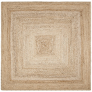 Safavieh Natural Fiber Collection 6' Square Ivory NF885B Handmade Farmhouse Country Jute Area Rug