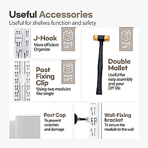 HOMEDANT House 5 Tier Laminated Metal Shelving Unit Adjustable Storage Utility Rack Heavy Duty Shelves Organization Multipurpose Shelf Kitchen Garage Pantry Closet 24.4" W x 16.5" D x 59.5" H 1 Pack