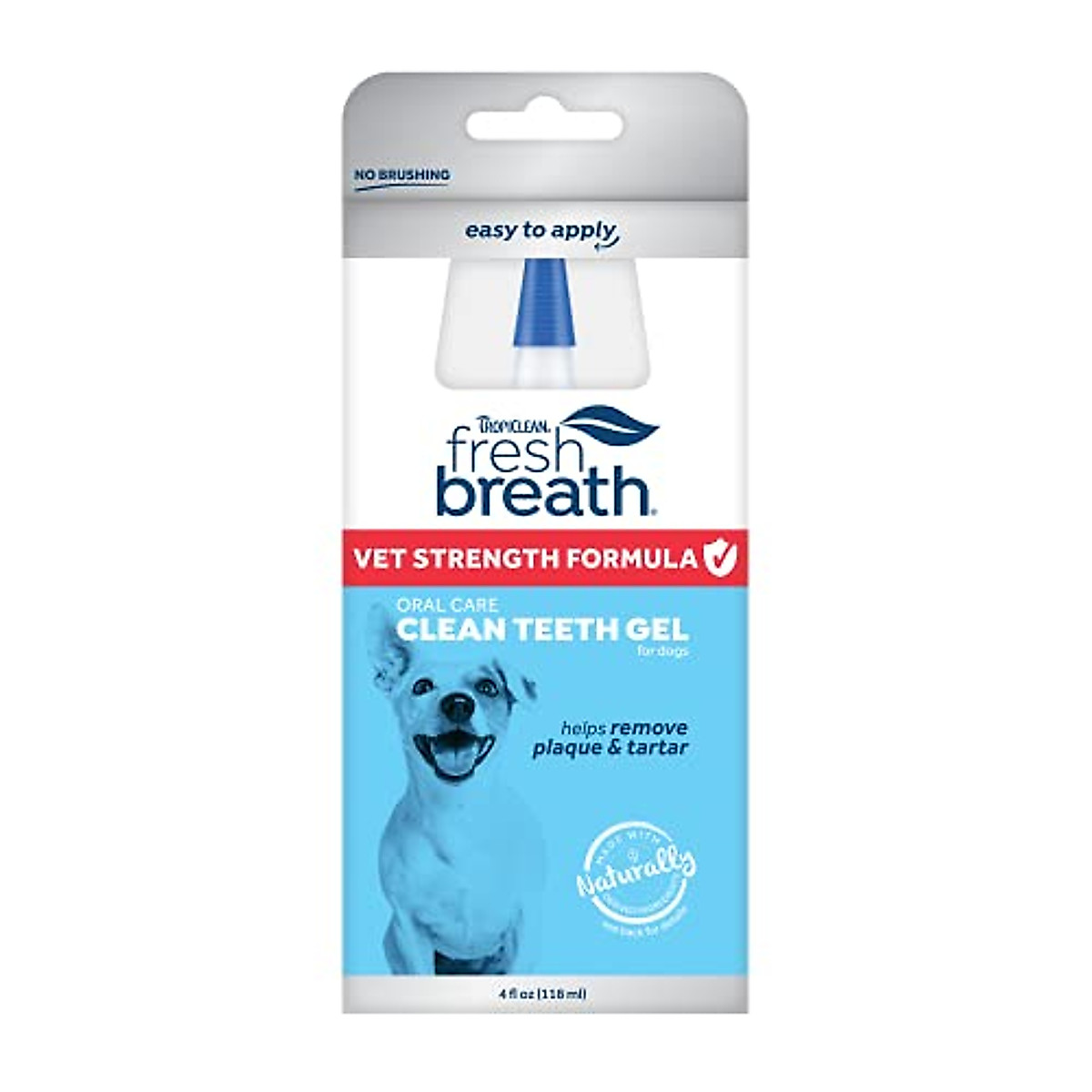 Fresh Breath Certified Wellness Collection Vet Strength Oral Care Clean Teeth Gel, 4oz - Freshens Dog Breath - Removes Plaque & Tartar - Cleans Teeth - Dog Dental Care - No Brushing Required