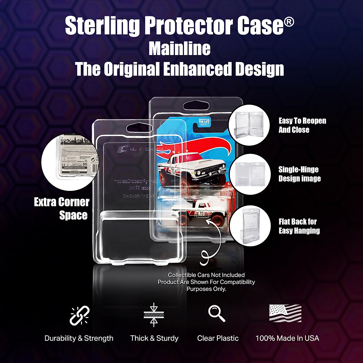 Sterling Protector Case Model 17201 Mainline 120 Pack for Hot Wheels & Matchbox Diecast, Fits Card Size 6.5 x 4.25 inches Durable Acid-Free Clear Storage Clamshell