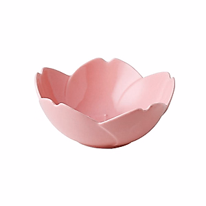123Arts Ceramic Sakura Shape Soup Bowl Dessert Bowl Salad Bowl Cutlery,6inch