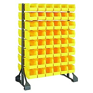 Quantum Storage QRU-16D-230-96YL Double Sided Rail Systems Complete Package with Bins, 36”L x 20”W x 53”H Yellow