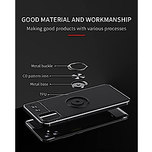 Asuwish Phone Case for Samsung Galaxy A04 with Tempered Glass Screen Protector Cover and Cell Accessories Kickstand Stand Magnetic Ring Holder Protective Soft TPU Silicone Ao4 A 04 4G Women Men Black