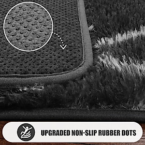 ONASAR Geometric Area Rug 5x7, Dark Grey and White Rugs for Bedroom, Modern Shag Fluffy Rug for Living Room, Classroom, Playroom, Office, Dorm, Kids Nursery, Cool Bedside Rug, Thick Fur Carpet