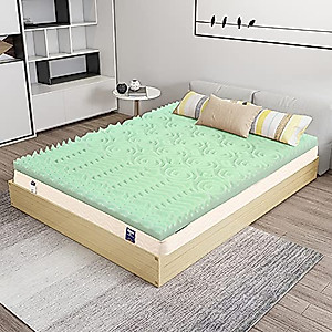 Giantex 3 Inch Mattress Topper, Mattress Pad for All-Night Comfy, 5-Zone Bed Topper, Pressure Relief Mattress, Dorm Foam Topper (King)
