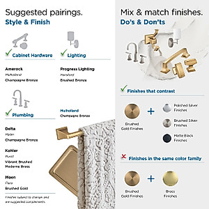 Amerock BH36020CZ | Champagne Bronze Single Robe Hook | 4-1/4 in. (108 mm) Length Towel Holder | Mulholland | Towel Hook for Bathroom | Bathroom Hardware | Bath Accessories