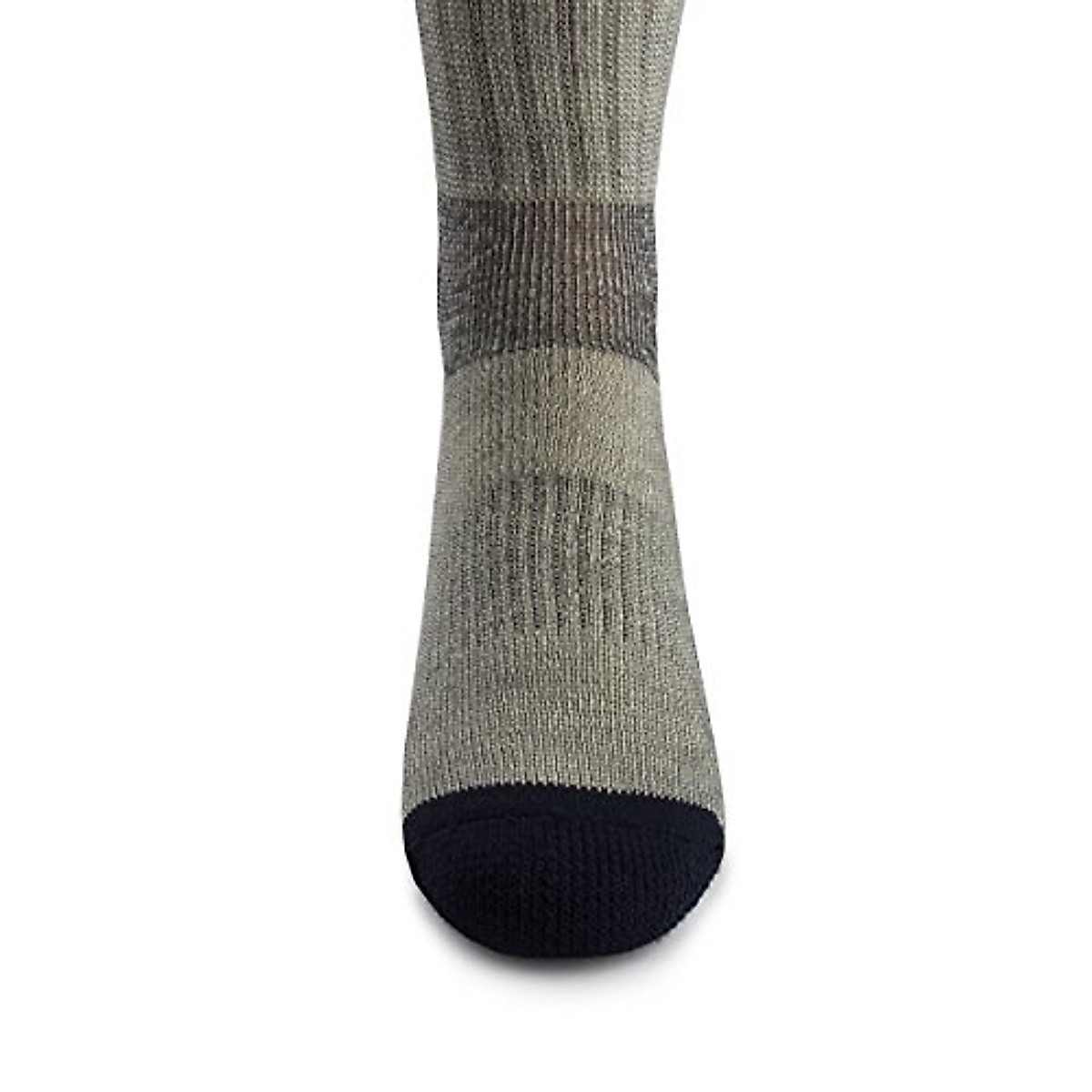 Merino Wool Crew Hiking Sock - Moisture Wicking Sock - Cushioned Sock - Denim Heather - Medium