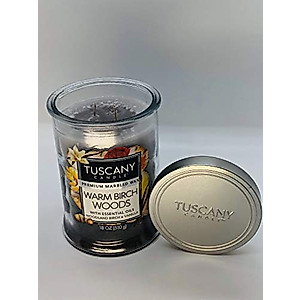 Tuscany Candle Warm Birch Woods Premium Marbled Wax Candle 2- Wick 18oz.