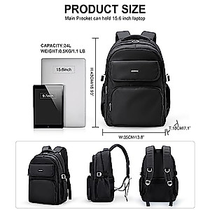 WEPOET Simple Aesthetic Black Backpacks For School,Lightweight Casual College Backpack Women,Travel Laptop Daypack Men,Waterproof Middle School Book bag For Teens Boys Girls