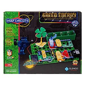 Snap Circuits Green Energy Electronics Exploration Kit | Over 125 Exciting STEM Projects | Full Color Project Manual | 45+ Snap Circuits Parts | STEM Educational Toys for Kids 8+