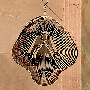 DJUAN Angel Wind Spinners for Yard and Garden Decor Angel Gifts for Women Wind Spinner Outdoor Metal Large Angels Figurines Hanging Wind Spinners Kinetic Art Lawn Ornaments