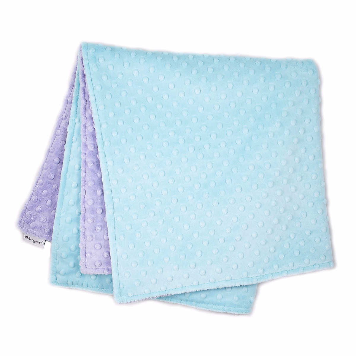 MEG ORIGINAL Lavender & Aqua Minky Dot Baby Girl Blanket