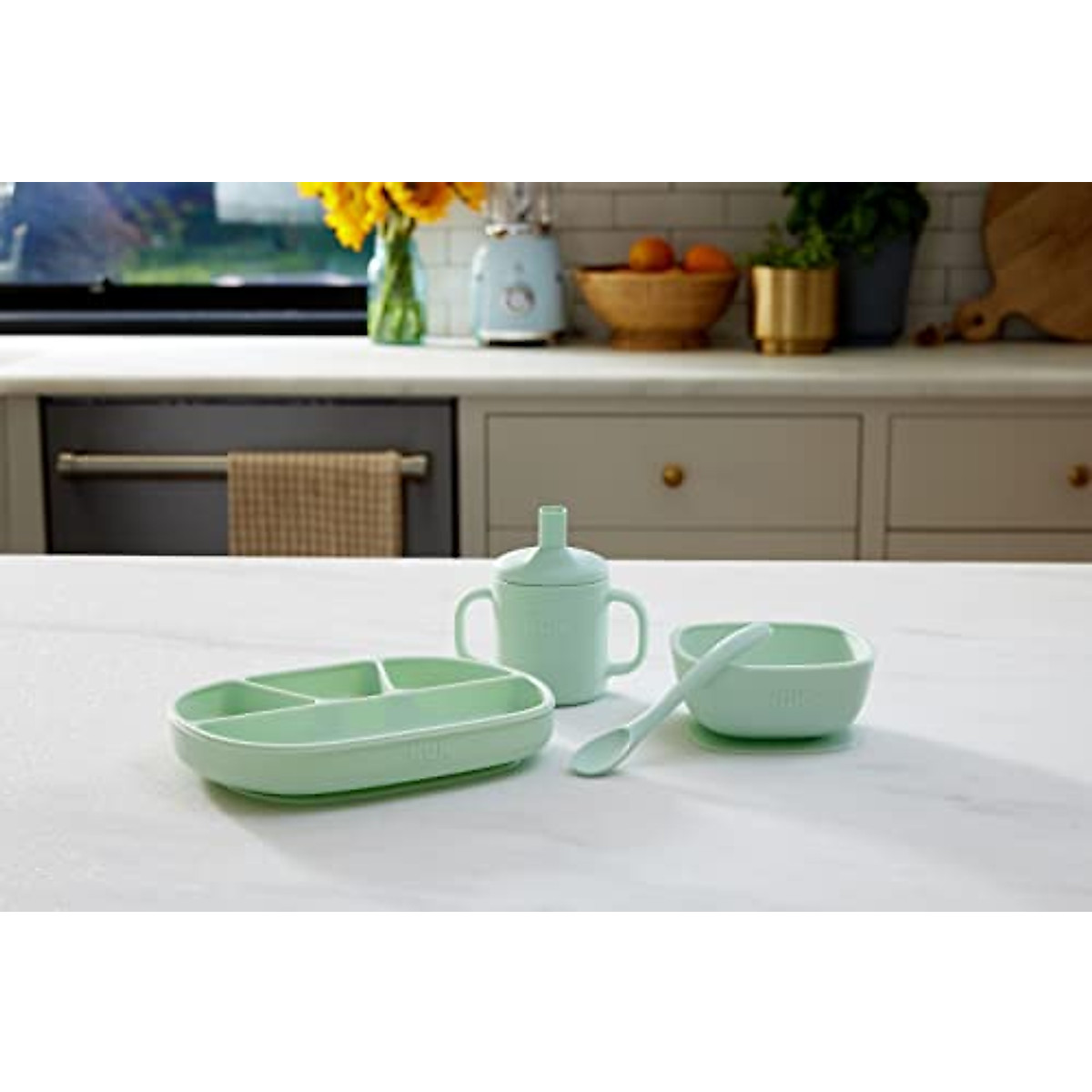 NUK Silicone Baby Suction Plates, Durable Suction Feature Helps Reduce Spills, Microwave & Dishwasher Safe, BPA-Free, Pack of 2