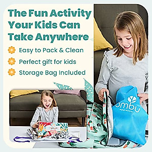 OMBU Pastel Magnetic Tiles for Kids, 102 Pieces - STEM Toy, Magnetic Building Blocks for Kids - Textured Magnet Tiles for Kids with Storage Bag