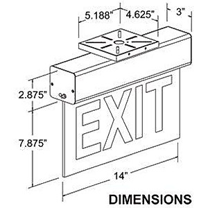 Red Edge Lit Exit Sign - Double Sided