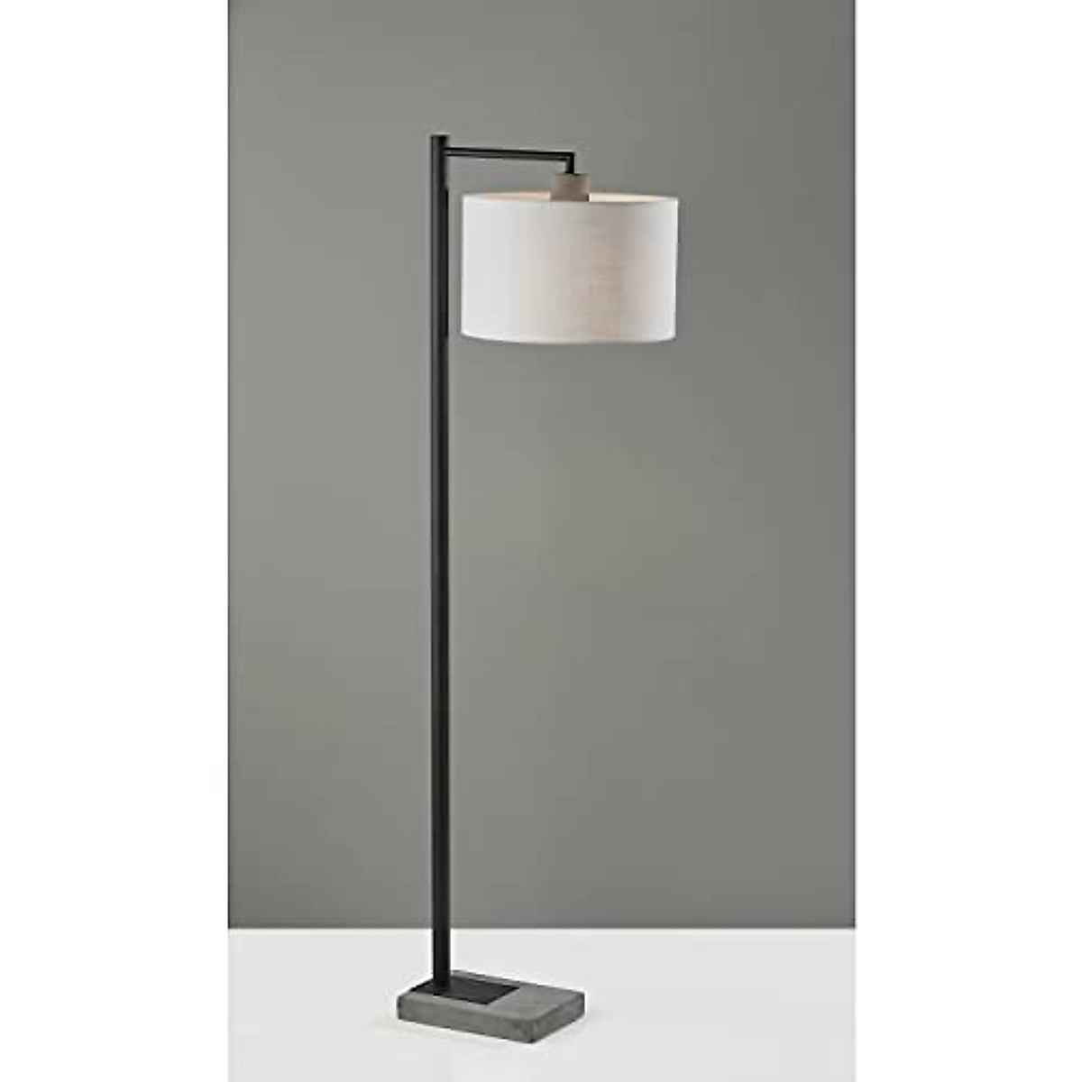 Adesso 5019-01 Devin Floor Lamp, 60.75 in, 100W, Black/Grey Finish, 1 Modern Lamp