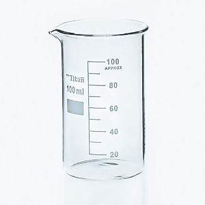 Scientific Glass Beaker, Vol. 100ml, 3.3 Borosilicate Griffin High Form with Printed Graduation, Pack of 6