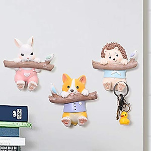 CmfyArt Cute Cartoon Animal Wall Hooks, Coat Hooks Wall Mounted Creative Holding Tree Trunk Animals Hooks Heavy Duty Robe Hat Rack Hooks for Hanging Bathroom Towels Clothes Hanger Plug Holder -Sloth