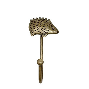 Knobs By Blossom Vintage Antique Brass Iron Wall Hooks Tie Backs Bronze Handmade Metal Animal Hook (20. Hedgehog), TFVSAH