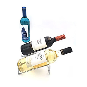 FrontierDecoration Frontier Simple Chrome Steel Wine Bottle Holder Tabletop Wine Rack