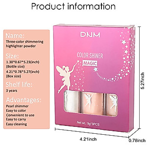 Highlighter Stick Makeup 3pcs Set,Body Shimmer Patting Powder Glitter High Gloss Sparkle Loose Powder Stick Brighten Face Body Lips Eyes Glow Cosmetic-3pcs Moonbeam (White+Pink+Gold)