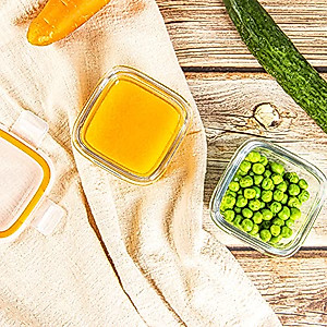 CZUMJJ 5 oz Square Glass Food Storage Containers Set of 24, Small Containers with Locking Lids, Airtight Glass Food Jars for Food Portion, Snacks | Freezer, Microwave & Dishwasher Safe