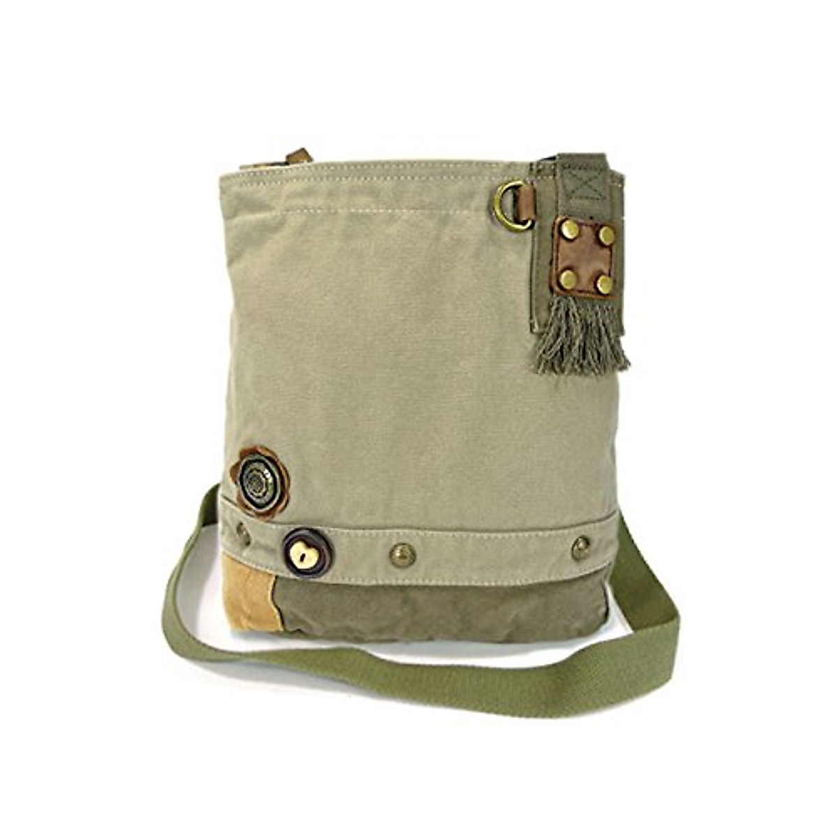 Chala Patch Cross-Body Women Handbag, Canvas Messenger Bag - Chihuahua - Sand