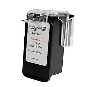 PostageInk.com PB SL-870-1 Red Fluorescent Compatible Ink Cartridge for SendPro Mailstation (CSD1) Meters