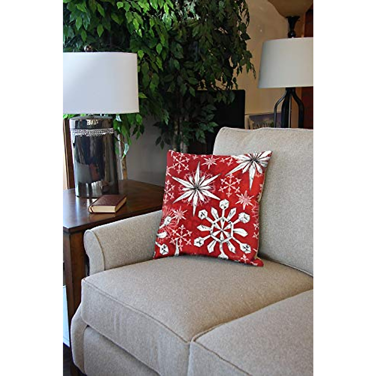 Toland Home Garden Snowflake Salutations 18 x 18 Inch Indoor, Pillow, Case (2-Pack)