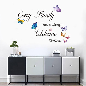 Summerjokes Every Family Has A Story Welcome to Ours. Funny Wall Sticker Decal Vinyl Sticker, Family Living Room Kitchen Dining Room Bedroom Couple Romantic Family Love Marriage Art Wall Decoration