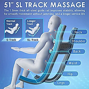 MYNTA 2023 3D Massage Chair Full Body - Zero Gravity Massage Chair Recliner with SL Track, AI Voice Control, LCD Screen, Quick Access Buttons, USB Charger, Auto Body Scan, Bluetooth, Brown