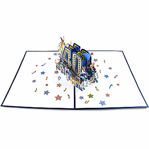 Teabug Cards Happy Birthday Pop Up 3D Greeting Card with Numbers (40th Blue)