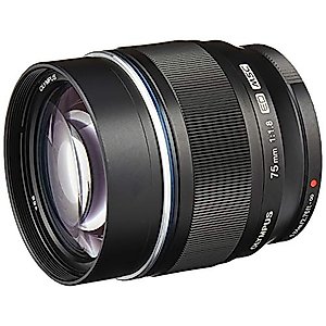 OM SYSTEM OLYMPUS M.Zuiko Digital 75mm F1.8 Black For Micro Four Thirds System Camera, Compact Design, Beautiful Bokeh,Bright