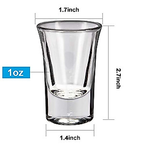 Ruckae 12 Pack Shot Glasses, 1 OZ Shot Glasses Set with Heavy Base, Clear Shot Glasses Set of 12(Cone Shaped)