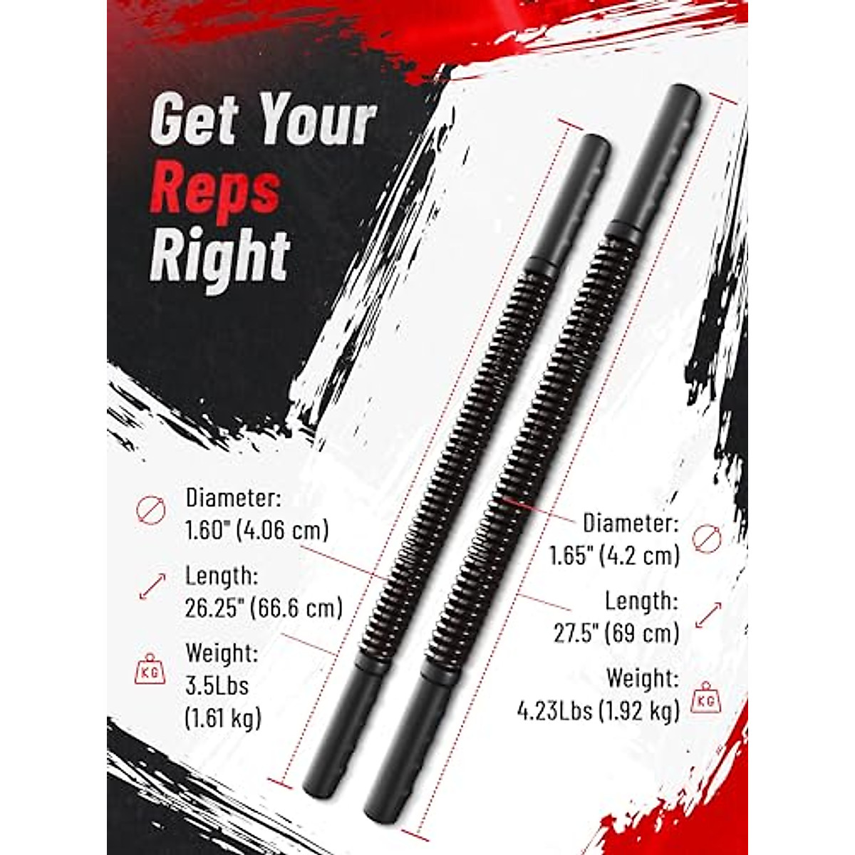 Zenooze's Power Twister Flex Bar, The Ultimate Upper Body Exercise Equipment for Strengthening Your Chest Workout, Shoulders,Biceps, Arms, Forearm Strengthener, Resorte para Hacer Ejercicio