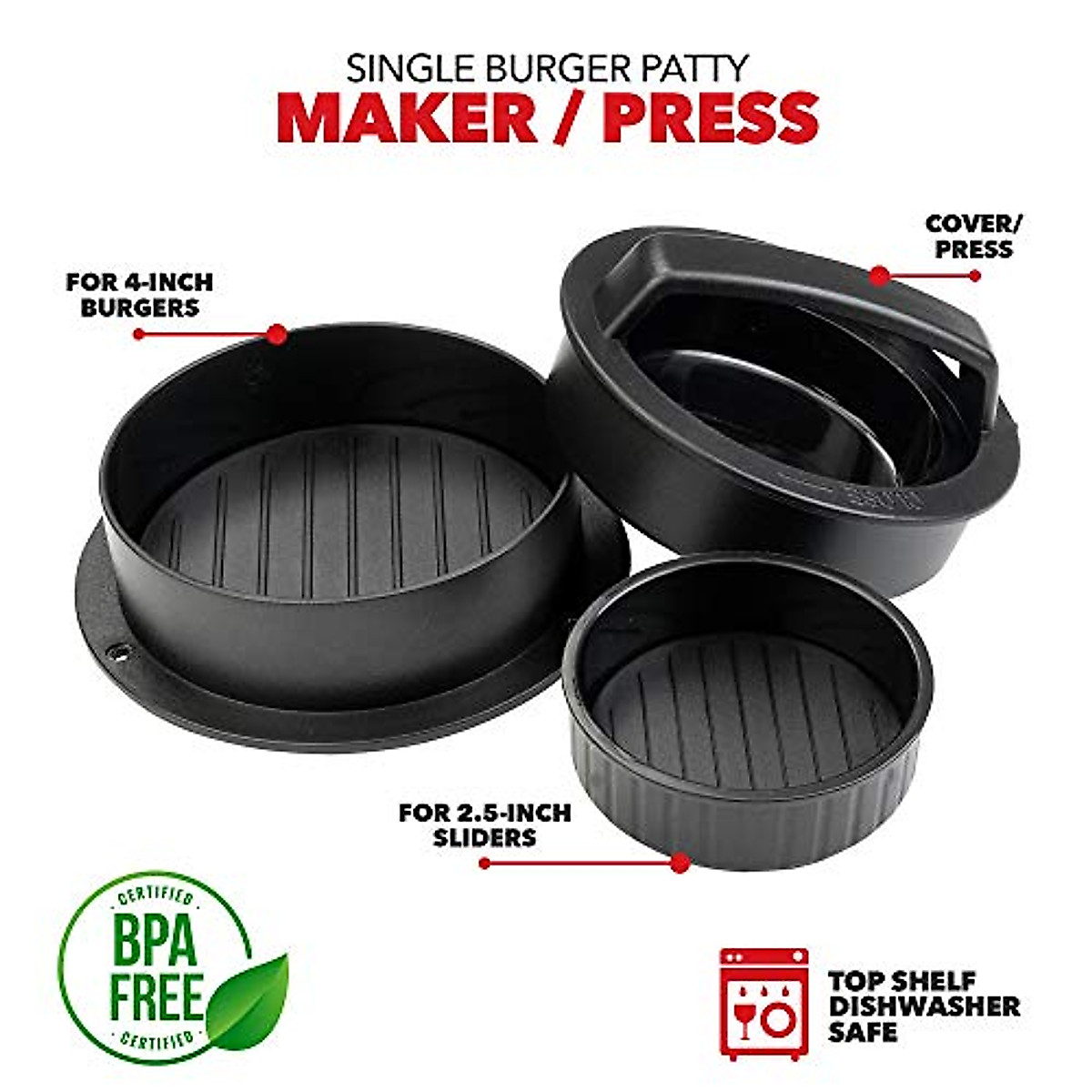 Burger Press Hamburger Patty Maker Stuffed Smash Burgers Mini Sliders Press Kit Nonstick Exultimate
