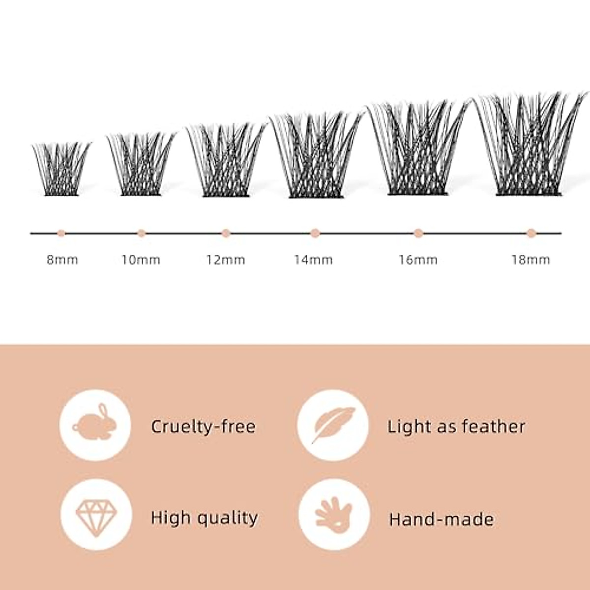 Lash Clusters DIY Eyelash Extensions 72 Pcs D Curl 16mm Cluster Eyelash Extensions Thin Stem Cluster Lashes Individual Lashes Cluster Lashes Wisps Reusable for Self-application (H-02 D Curl 16mm)