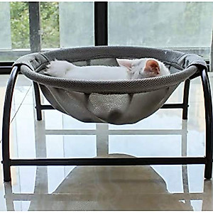 JUNSPOW Cat Bed Dog Bed Pet Hammock Bed Free-Standing Cat Sleeping Cat Bed Cat Supplies Pet Supplies Whole Wash Stable Structure Detachable Excellent Breathability Easy Assembly Indoors Outdoors