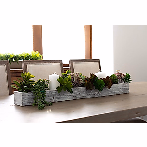 BarnwoodUSA Rustic Centerpiece Barnwood Box | Dining Room Table Decorations for Home Décor | Coffe Table Décor | Planter Box | White Wash | 35.5" L