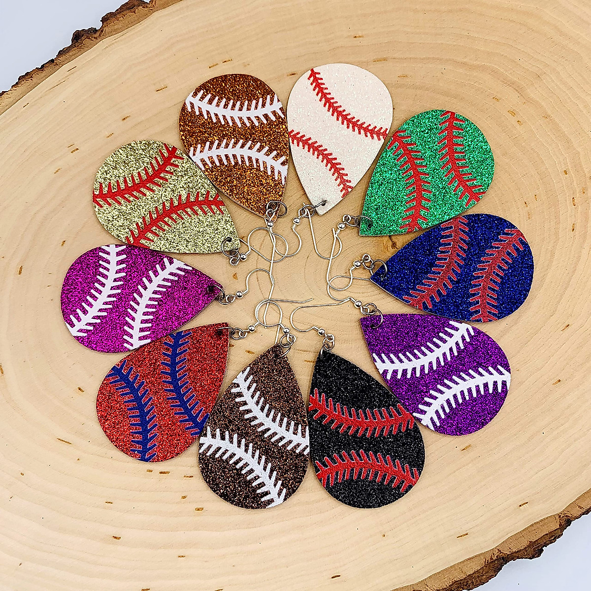 Baseball Earrings for Women - Baseball Jewelry - Baseball Mom Accessories - Baseball Stuff (Snowy White)